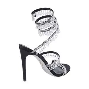 Rene Caovilla Crystal Embellished Ankle Strap Stiletto Sandals