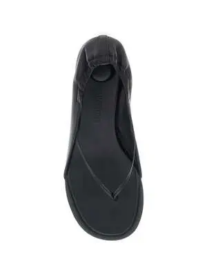Jacquemus Gathered Leather Sandals - Black