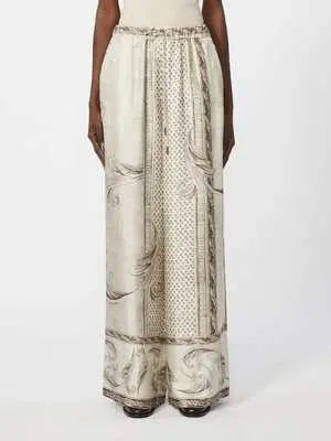 Max Mara Flowing Printed Silk Twill Pants