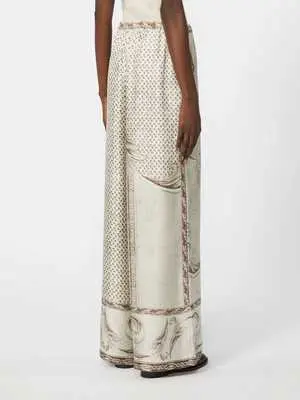 Max Mara Flowing Printed Silk Twill Pants