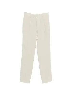 Etro Pleated Linen Trousers With Belt Loops - Multicolor
