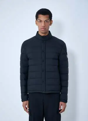 Moncler Quilted Puffer Jacket With Stand Collar - Black