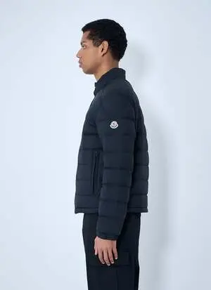 Moncler Quilted Puffer Jacket With Stand Collar - Black