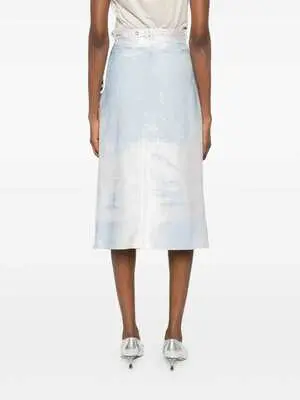DIESEL® Belted Skirt With Brushstroke Pattern
