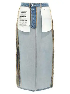 Vetements Inside-out Cotton Denim Skirt - Blue