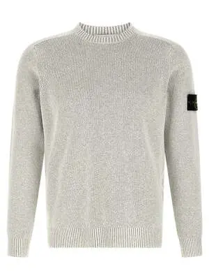 Stone Island Ribbed Bouclé Cotton Sweater - Gray