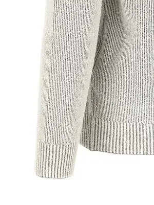 Stone Island Ribbed Bouclé Cotton Sweater - Gray