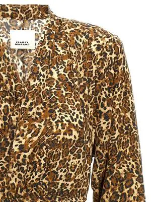 Isabel Marant Étoile Cleora Leopard Print Stretch Silk Dress - Multicolor