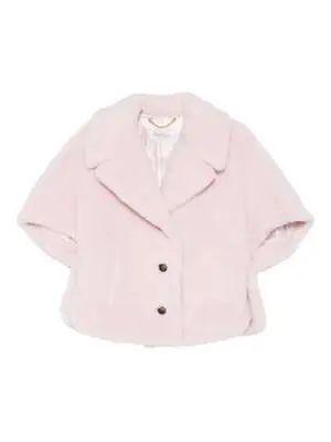 Max Mara Teddy-texture Buttoned Cape - Multicolor