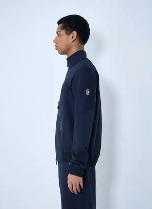 Moncler High-neck Zip-up Technical Fabric Cardigan