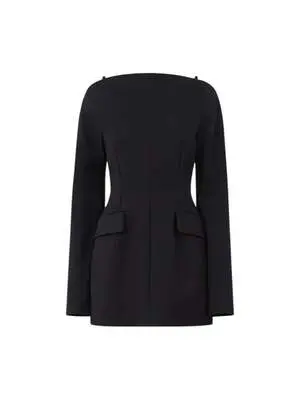 Sportmax Fitted Cady Dress With Flap Pockets - Black