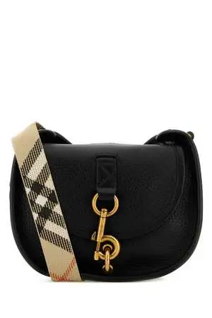Burberry Leather Mini Messenger B-clip Crossbody Bag - Black