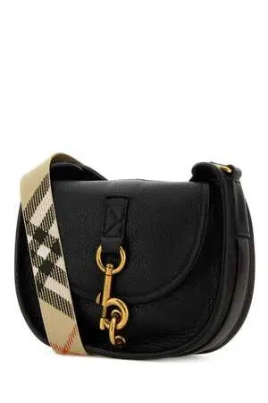 Burberry Leather Mini Messenger B-clip Crossbody Bag - Black