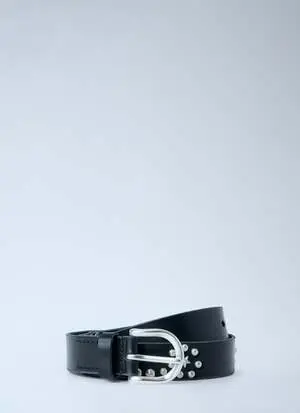 Our Legacy Star Studded Leather Belt - Black