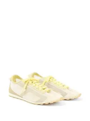 Jacquemus Dusty Yellow Lace-up Suede Panel Tennis Sneakers - Multicolor