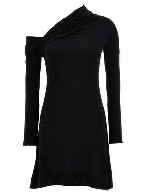 COURREGES Twist Crepe Mini Dress - Black