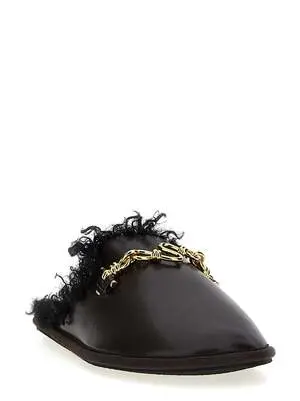 Stella McCartney Backless Ryder Sabots With Gold Tone Chain Detail