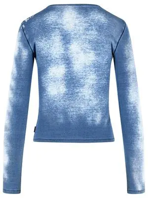 DIESEL® Gabriel Light Stretch Cotton T-shirt With Ribbed Finish And Washed Effect
