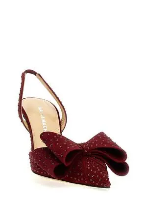 Mach & Mach Le Cadeau' Rhinestone Slingback Heels - Multicolor