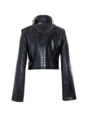 Sportmax Cropped Alligator Print Jacket