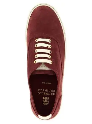 Brunello Cucinelli Suede Leather Lace-up Sneakers - Multicolor