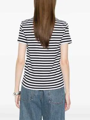 Max Mara Striped T-shirt With Embroidered Applique
