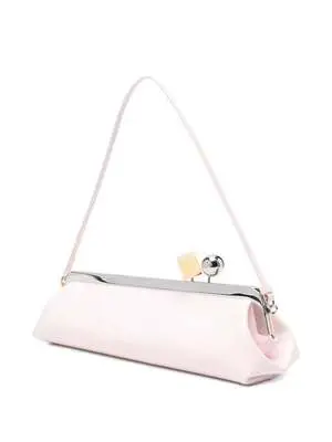 Jacquemus Salon Clutch In Pastel Pink Calfskin With Sphere And Cube Detail - Multicolor