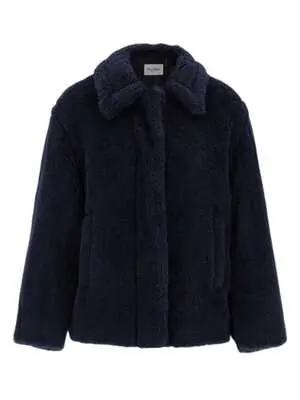 Max Mara MAX MARA Alpaca And Wool Teddy Fabric Coat Blue