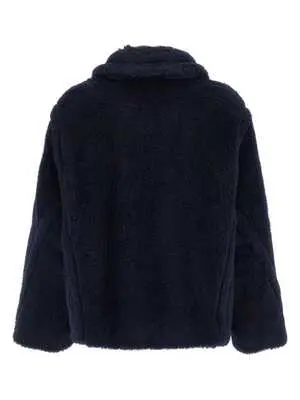Max Mara Alpaca And Wool Teddy Fabric Coat - Blue