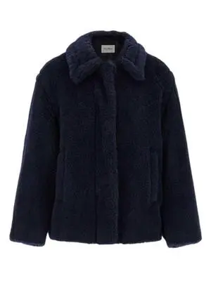 Max Mara Alpaca And Wool Teddy Fabric Coat - Blue