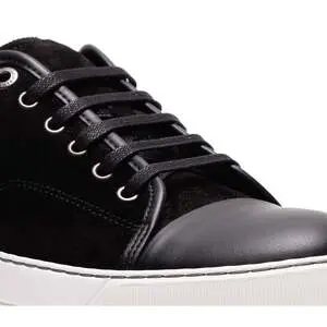 LANVIN Dbb1 Suede And Leather Low-top Sneakers - Black