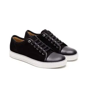 LANVIN Dbb1 Suede And Leather Low-top Sneakers