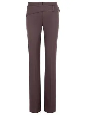 Sportmax Banda Slim Trousers With Asymmetric Belt - Brown