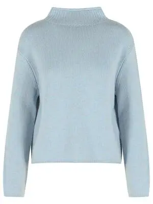 LISA YANG Cashmere Ribbed High Neck Sweater - Blue