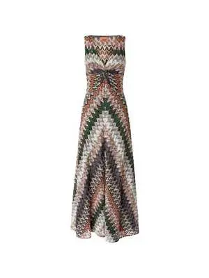 Missoni Long Dress With V-neck And Pattern