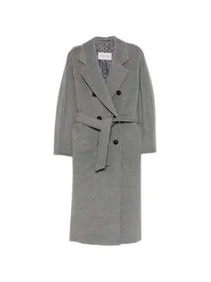 Max Mara Double-breasted Belted Wool Coat - Gray
