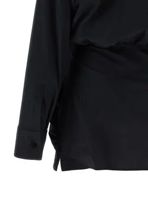 Attico Double Layer Shirt Dress With Embroidered Logo
