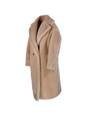 Max Mara Tedgirl Double-breasted Alpaca-wool-silk Blend Coat - Multicolor