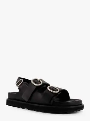 JIL SANDER Leather Sandals With Adjustable Buckles