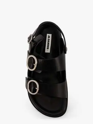 JIL SANDER Leather Sandals With Adjustable Buckles
