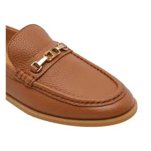 TOD'S Leather Loafers With Gold Tone Hardware - Brown