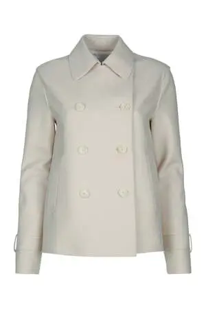 Harris Wharf London Cropped Trench Coat In Light Pressed Wool