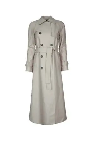 Harris Wharf London Long Raglan Trench Coat In Light Pressed Wool - Multicolor