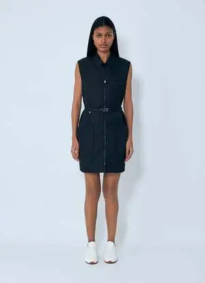 Prada Re-nylon Belted Mini Dress - Black