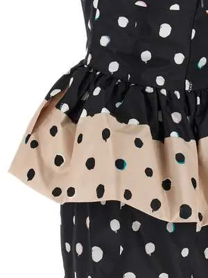 Fendi Falena Dots Print Taffeta Bustier Mini Dress