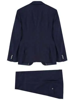 BOSS Two-piece Suit With Micro-pattern - Blue