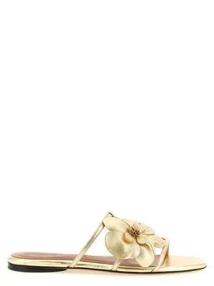 Zimmermann Orchid Leather Slides - Gold