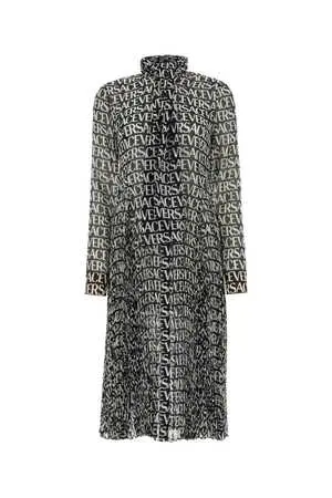 Versace Printed Silk Shirt Dress - Multicolor