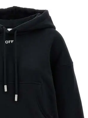 Off-White Off Stamp" Cotton Hoodie With Logo Embroidery - Black
