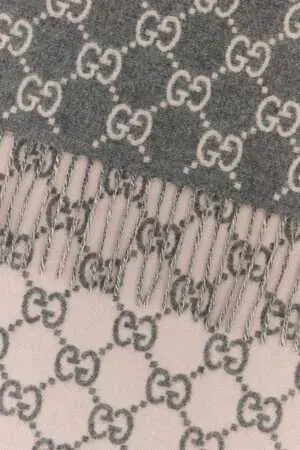 Gucci Embroidered Cashmere Reversible Scarf